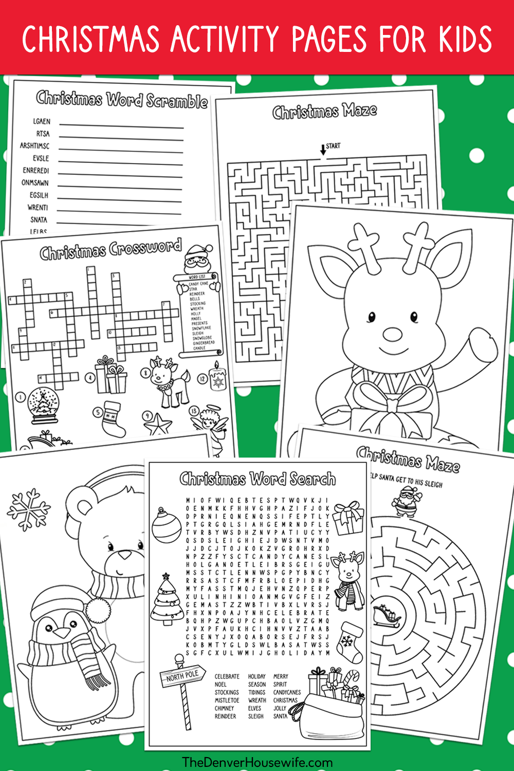 Christmas Activity pages for kids » The Denver Housewife